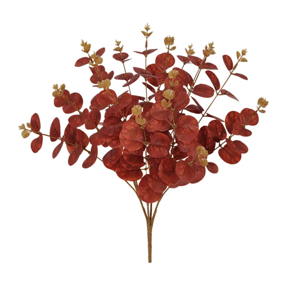 Yammee Artificial Plastic Plant Leaves Green Eucalyptuses Branch for ...