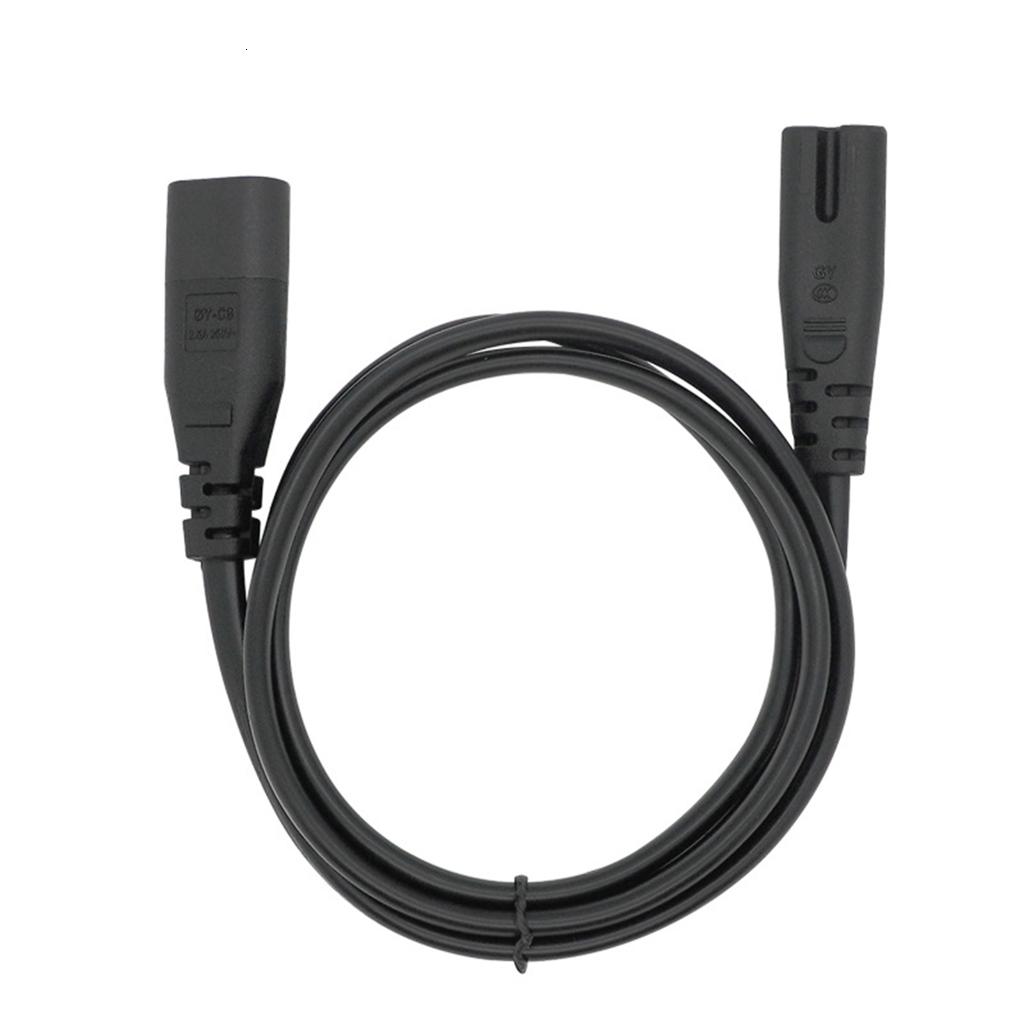 Yammee Black IEC 60320 C7 to C8 Extension Cord 2x0.75mm² Conductors for ...