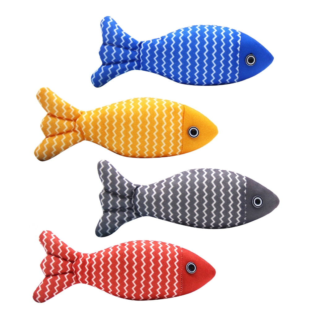 Yammee Cats Colorful Fish Plush Toy Kitten Toy with Catmint for Cats ...