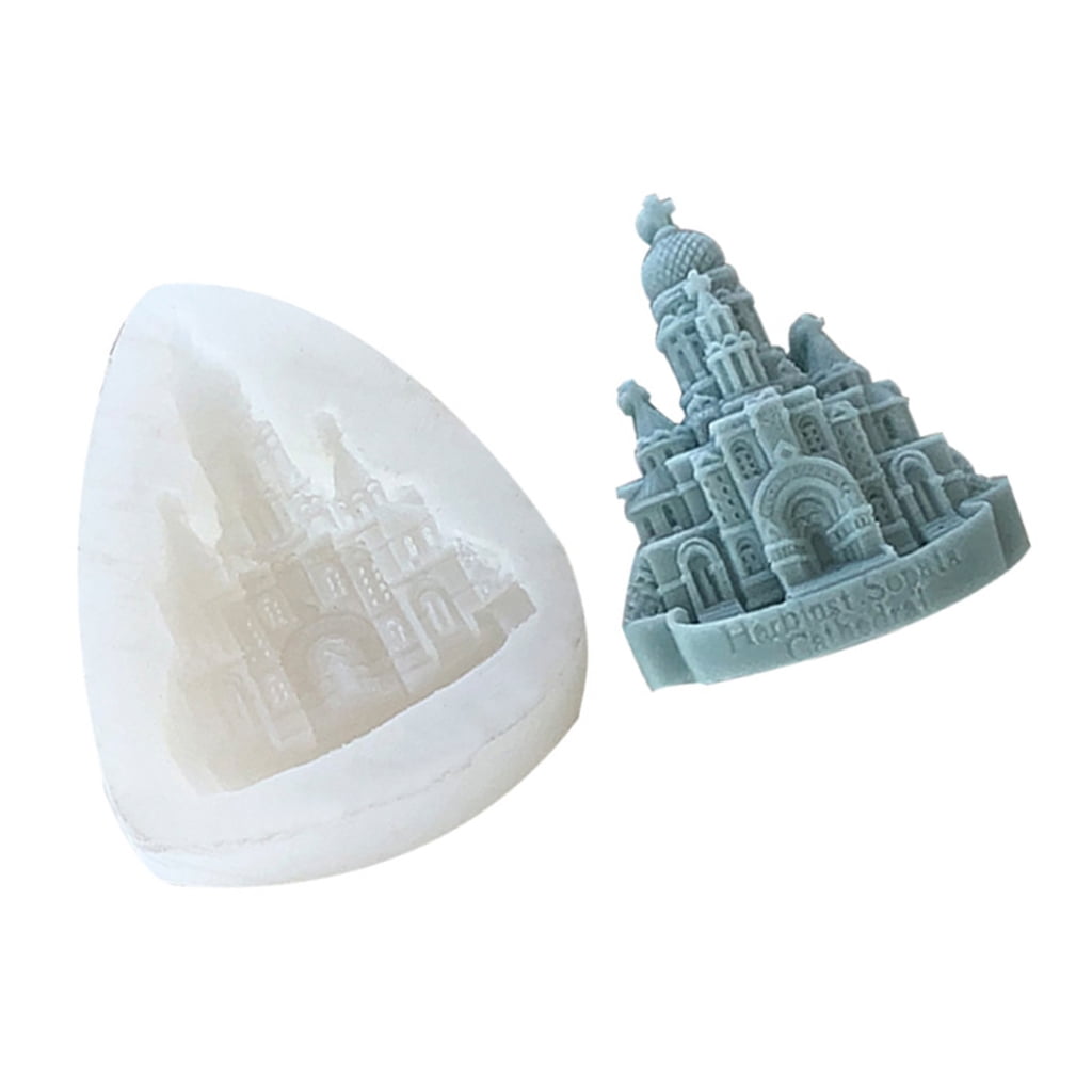 Yammee Church Silicone Mould Castle Candle Molds DIY Resins Casting ...