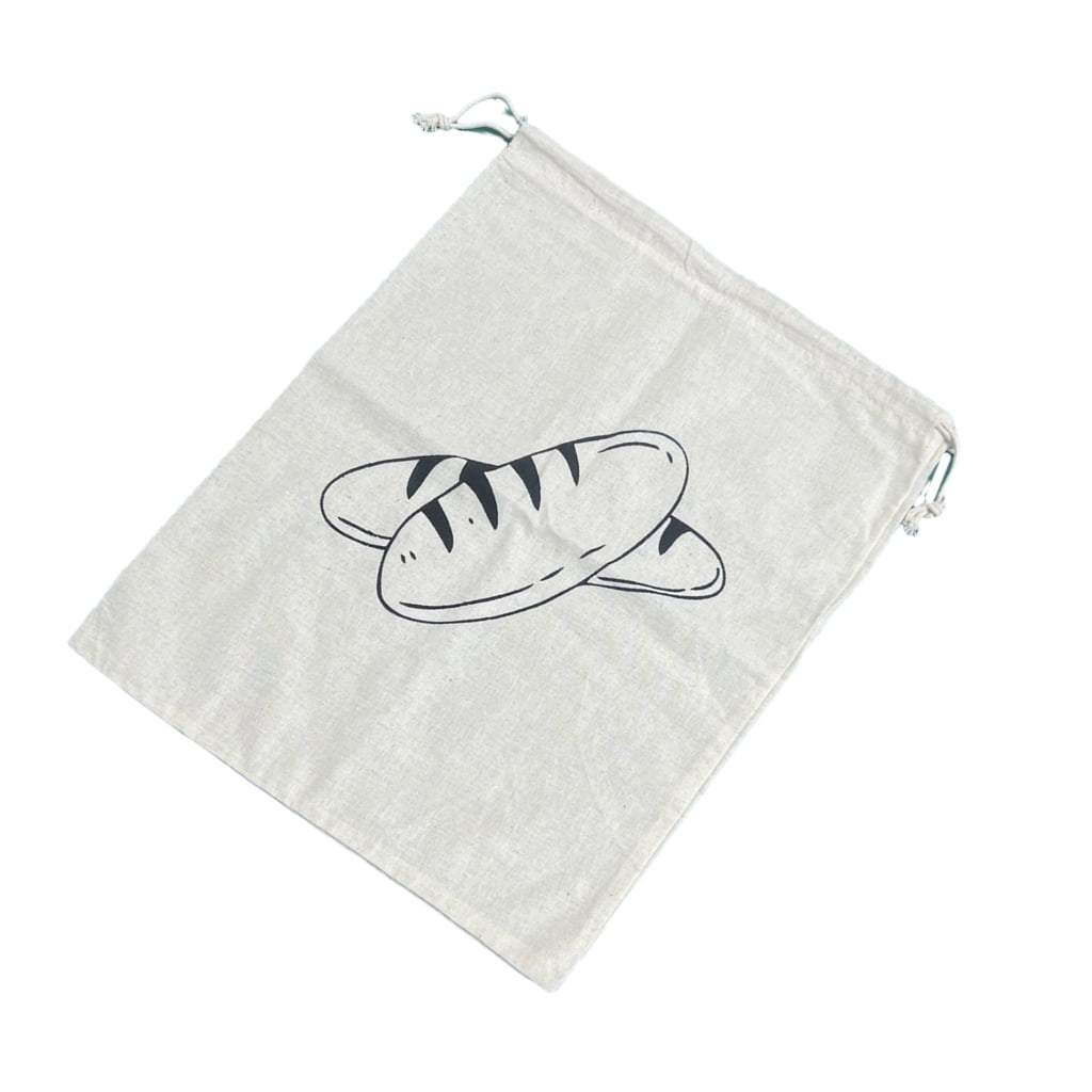 Yammee Compact Bread Pouch Portable Linen Drawstring Bag for Bread ...