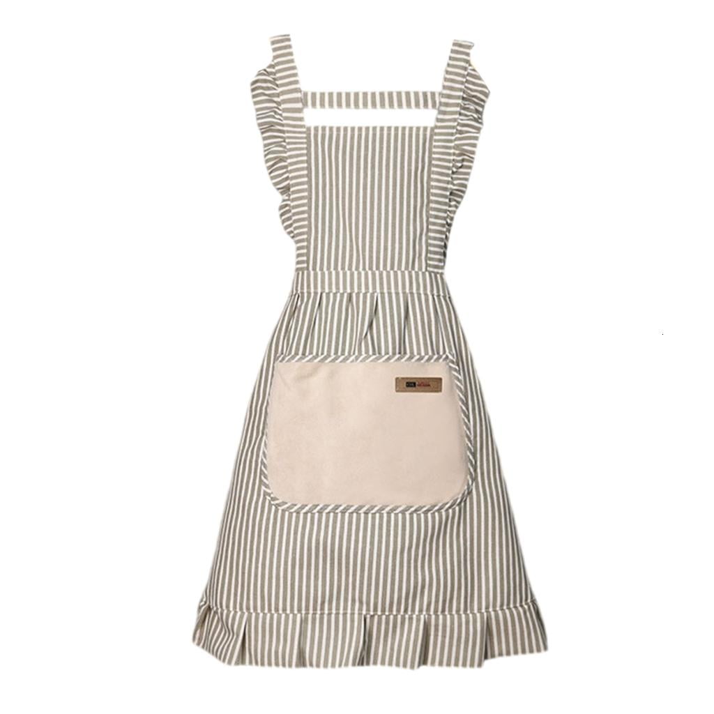 Yammee Cooking Apron Design Cotton Linen Blend Ergonomic Pocket Kitchen ...