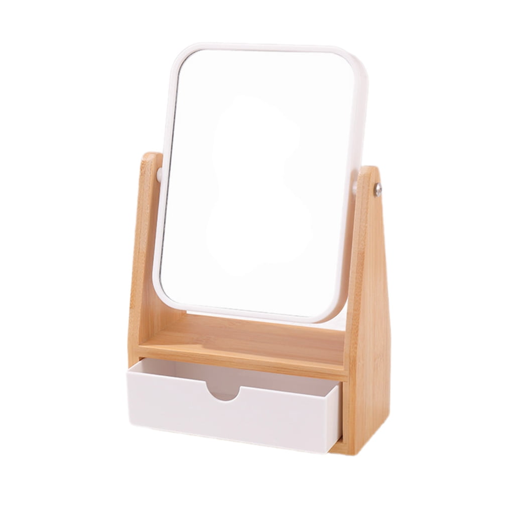 Yammee Countertops Vanity Cosmetic Mirrored with Bamboo Frame and ...