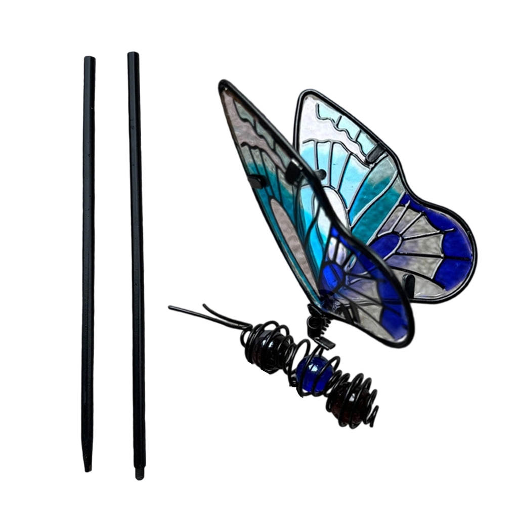 Yammee Creative Butterflies Garden Stake Decorations Metal Yard Art ...