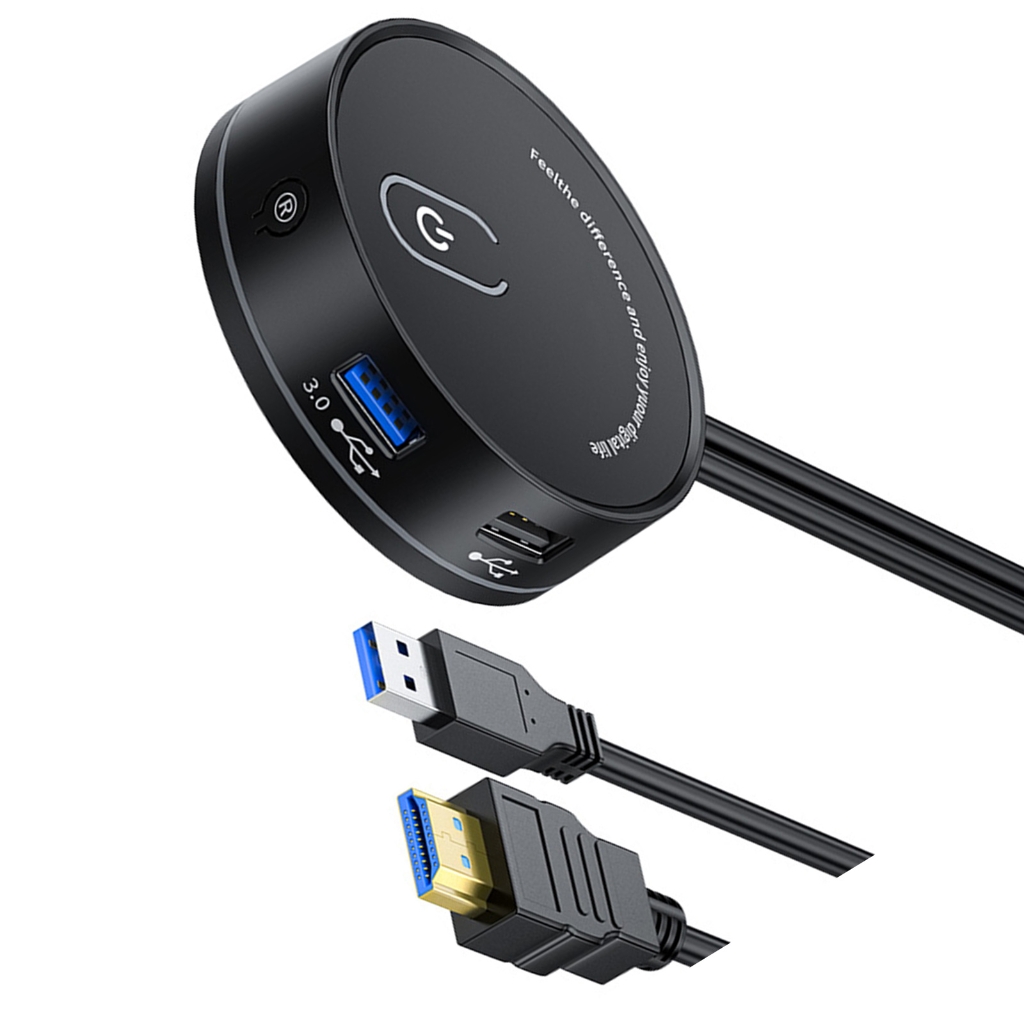 Yammee Desktop Power Switching with USB and 3.5mm Audiory Port External ...