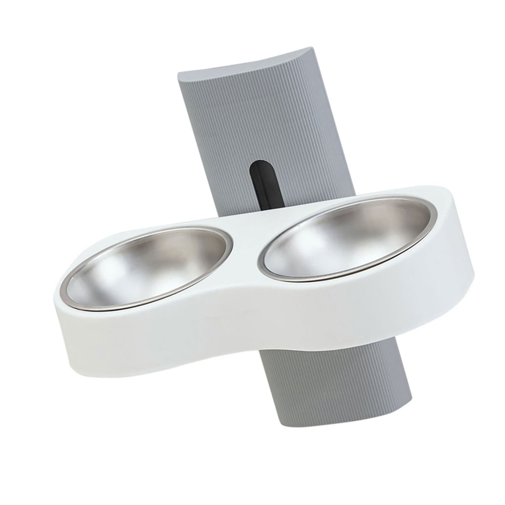 Yammee Double Bowl Protect Neck Bowl Wall Mounted Pet Feeding Watering ...