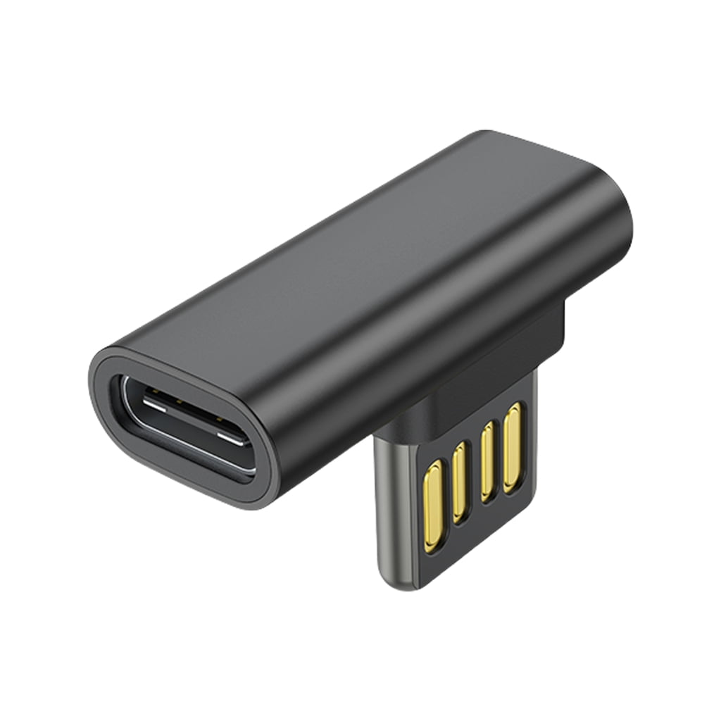 Yammee Double Sided Insertion USB to Type C Converters 90Degree USB to ...