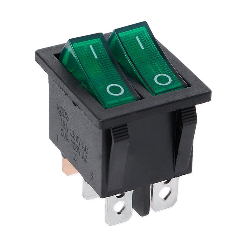 Yammee Dual Boat Rocker Switch 6 Pin On-Off With Green Red Light 20A ...