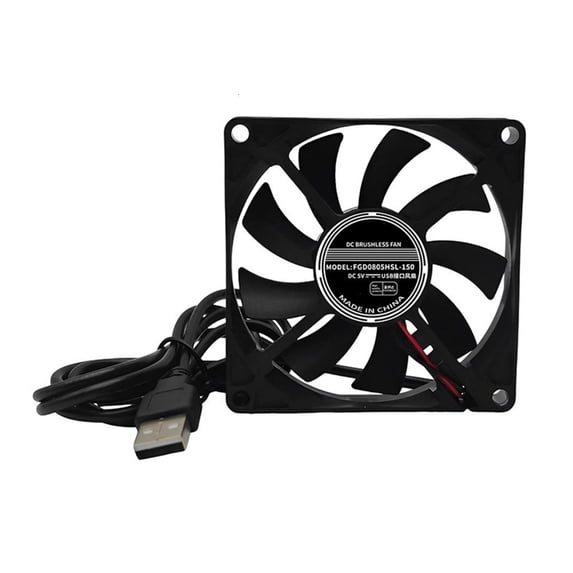 Yammee Energy Efficient USB 5V 80mm Fan 15mm Thickness Stable Cooling ...