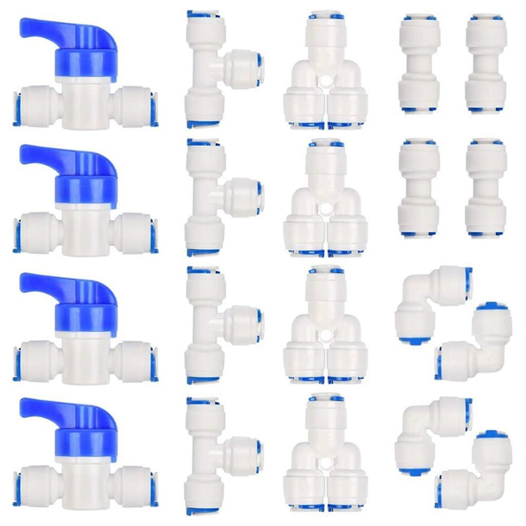 Yammee Essential 1/4" Water Filter Connectors Shut-Off Valves Perfect ...