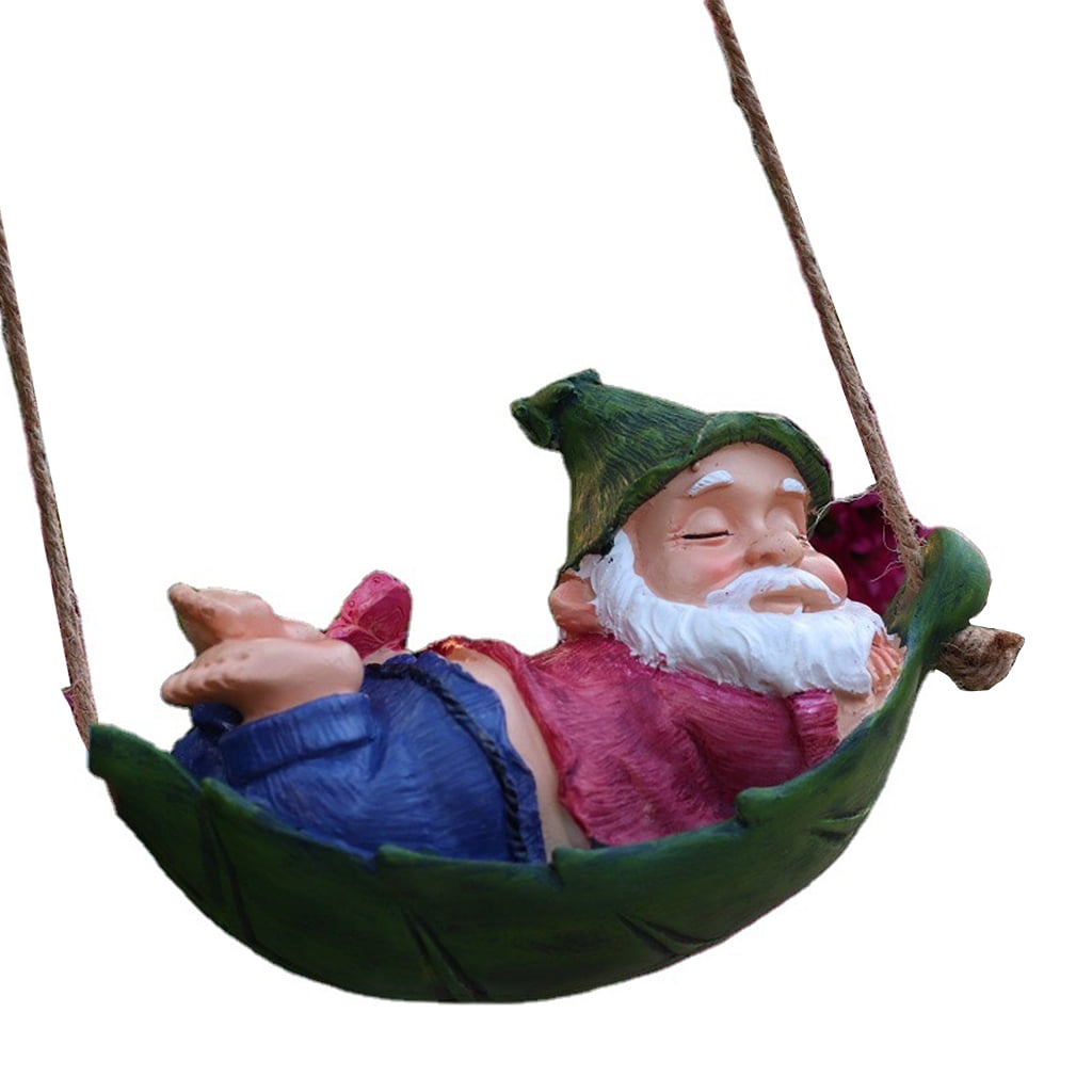 Yammee Garden Gnome Statue Lying Elf Resin Dwarf Sculpture for Outdoor ...