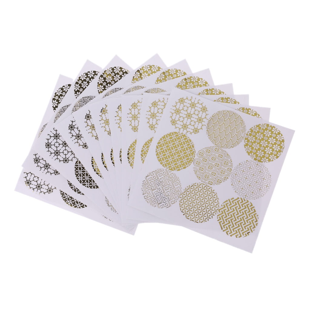 Yammee Golden Round Geometry Handmade Cake Packaging Sealing Label ...