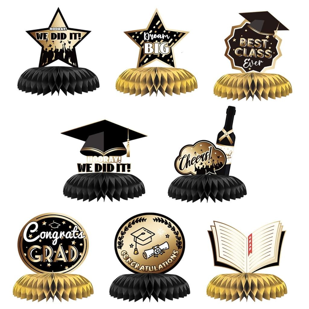Yammee Graduation Honeycomb Paper Decors Graduation Celebration Table ...