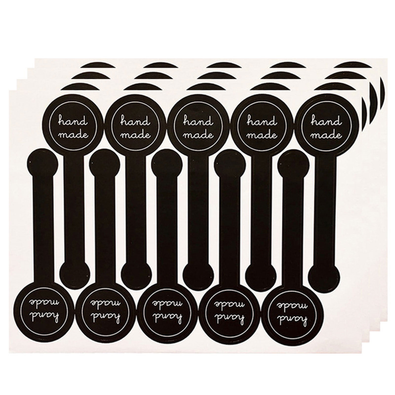 Yammee Handmade Stickers 100 Pcs/pack Black Long Strip Self Adhesive ...