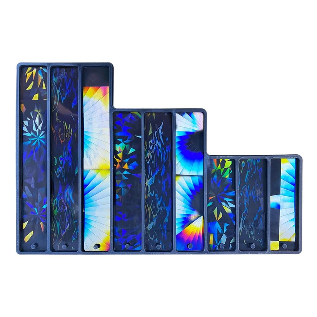 Yammee Holographic Bookmark Epoxy Resin Mold DIY Long Strip Rectangle ...