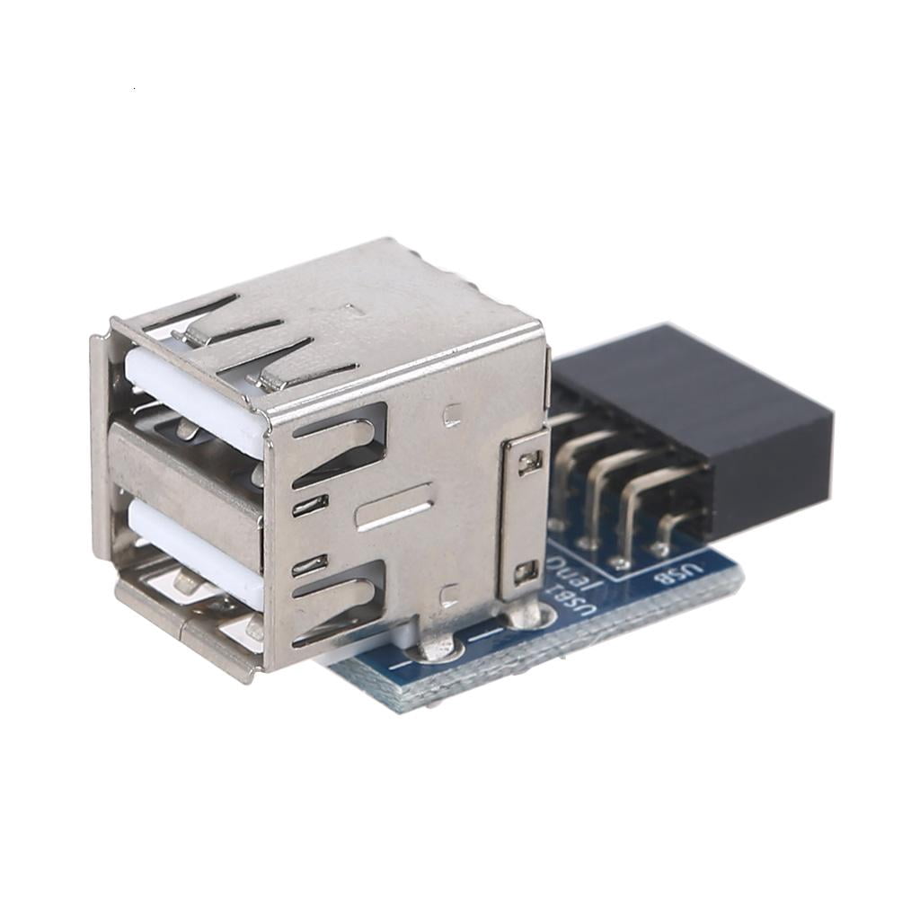Yammee Internal PC USB 2.0 Female to 2 Port A Female Adapter Converter ...