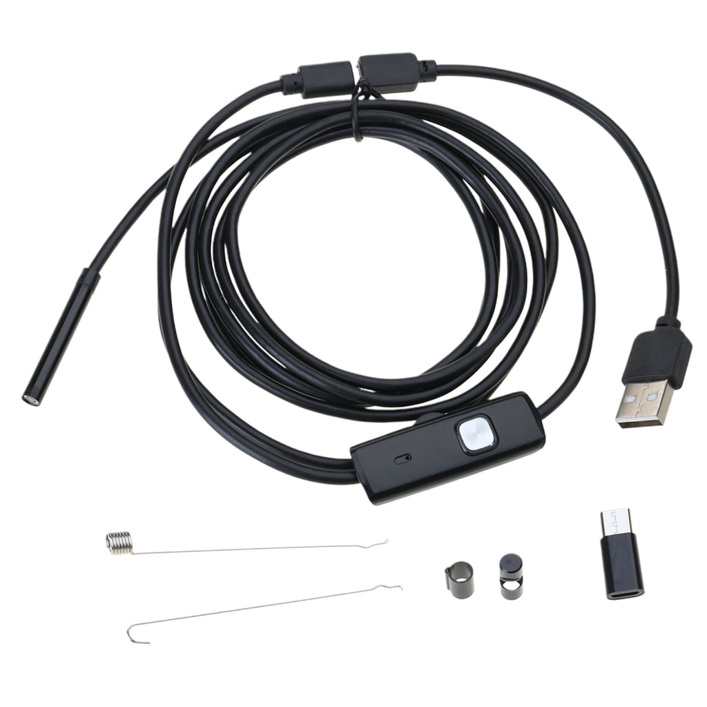 Yammee Lens Endoscope Camera with 6 Adjustable LED Lights USB Borescope ...
