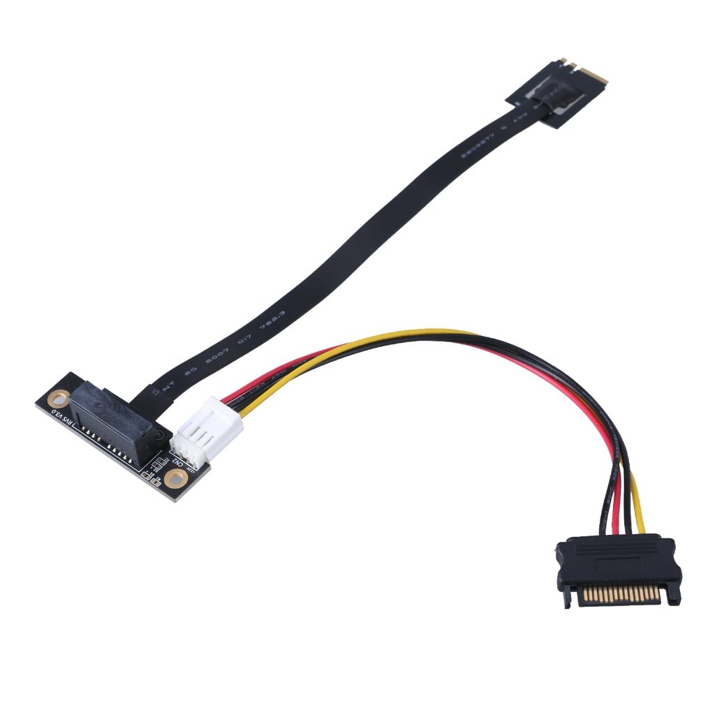 Yammee M.2 NGFF A+E 270 Degree to PCIe 1X Adapter, External 12V Power ...
