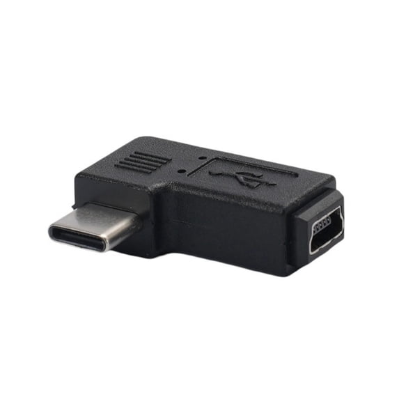 Yammee Mini USB Female to USB C Male Converter 90 Degree Type-C to Mini ...