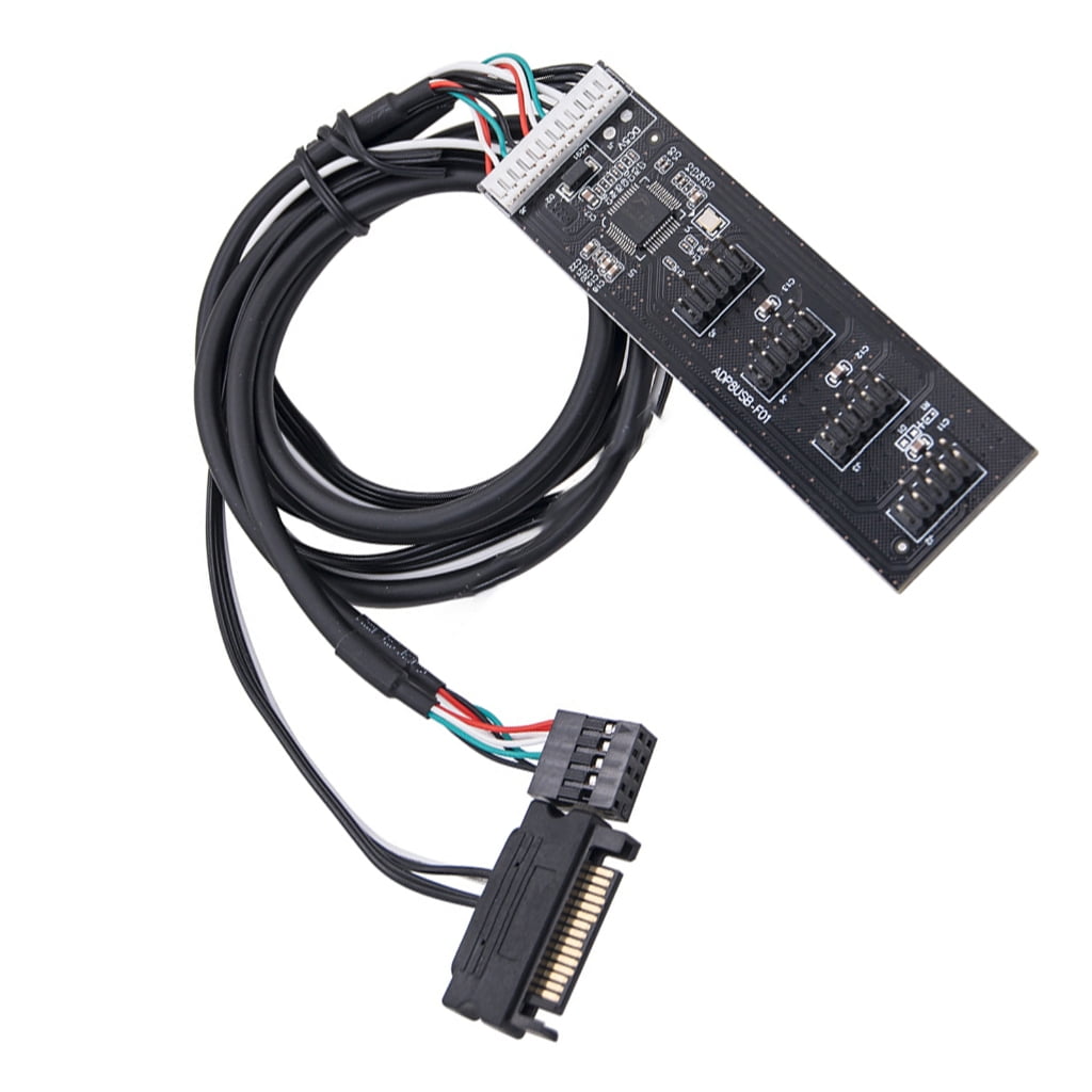 Yammee Motherboard 9Pin USB Header Splitter with IDE Power Cable Male 1 ...