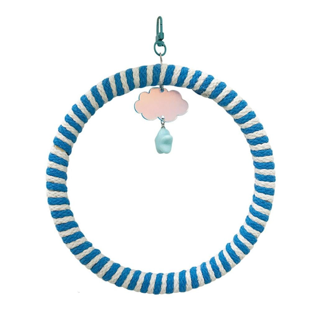 Yammee Multifunctional Parrots Swing Cage Hanging Toy Cotton Rope Bird ...