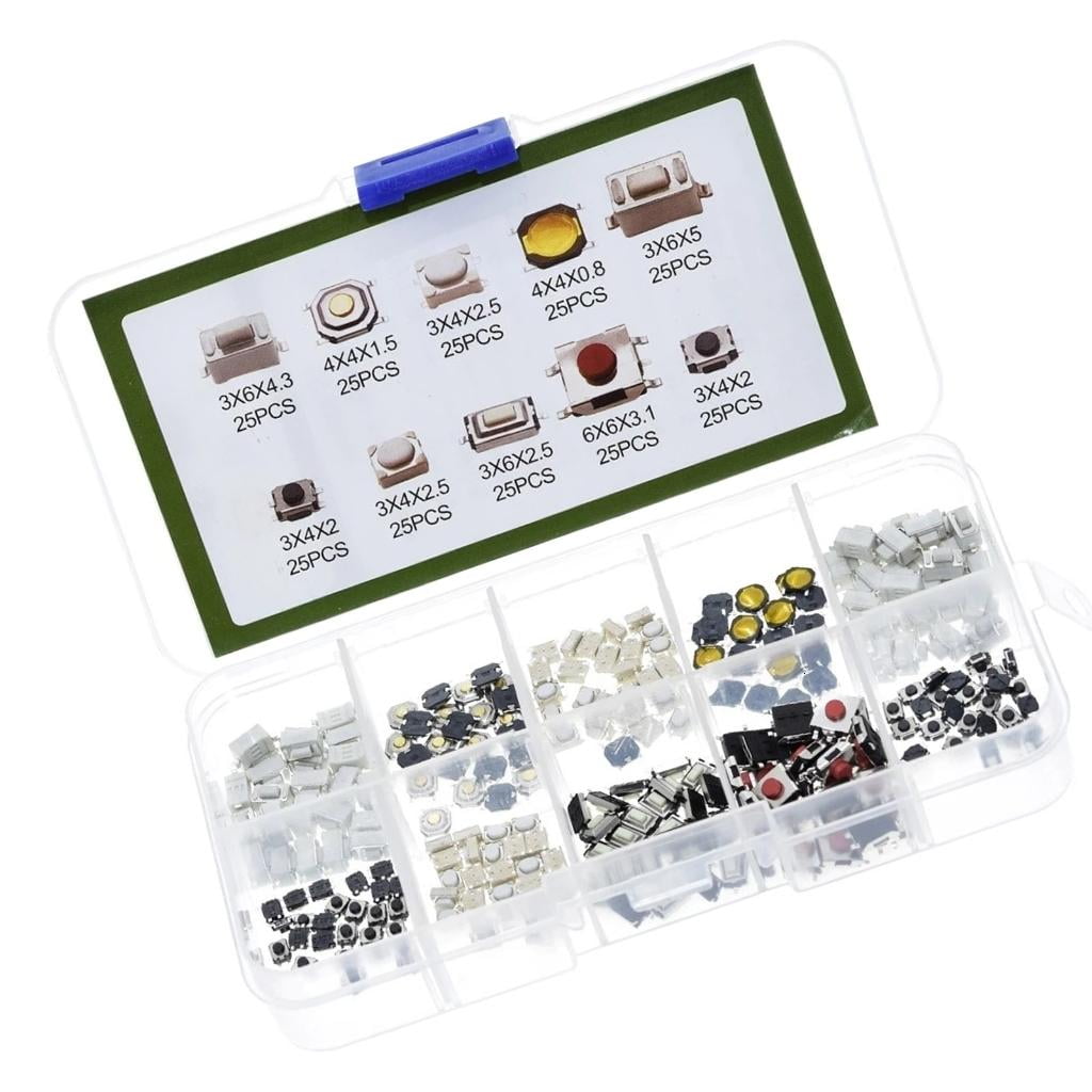 Yammee Multiple 250PCS Push Button Switches Strong Metal Contacts ...