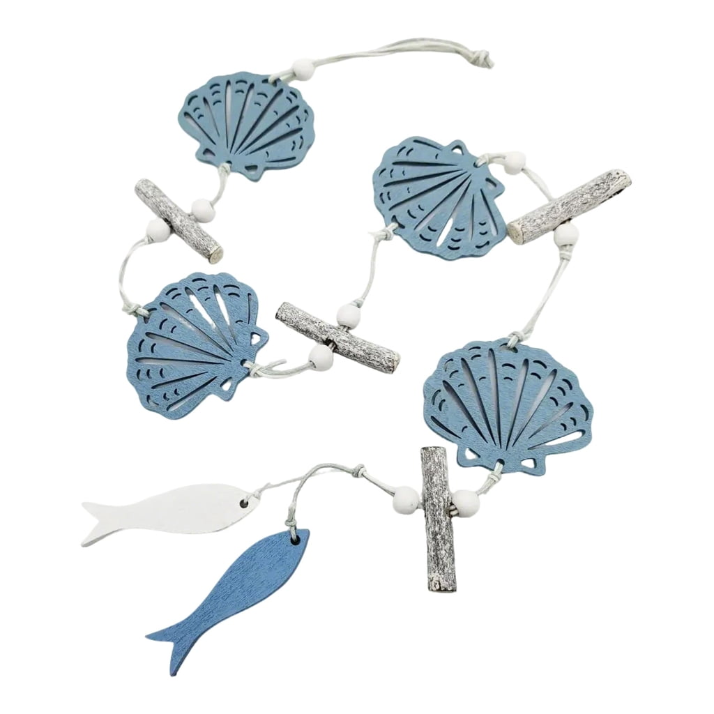 Yammee Ocean Theme Hanging Decoration Blue Fish Sea Shell Ornament for ...