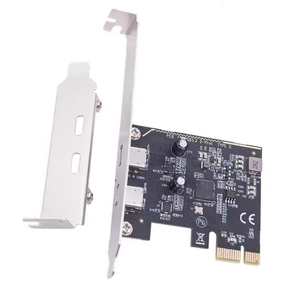 Yammee PCIE Type C Card PCIE X1 to 2 Port USB C Adapter HUB PCIE USB 3. ...
