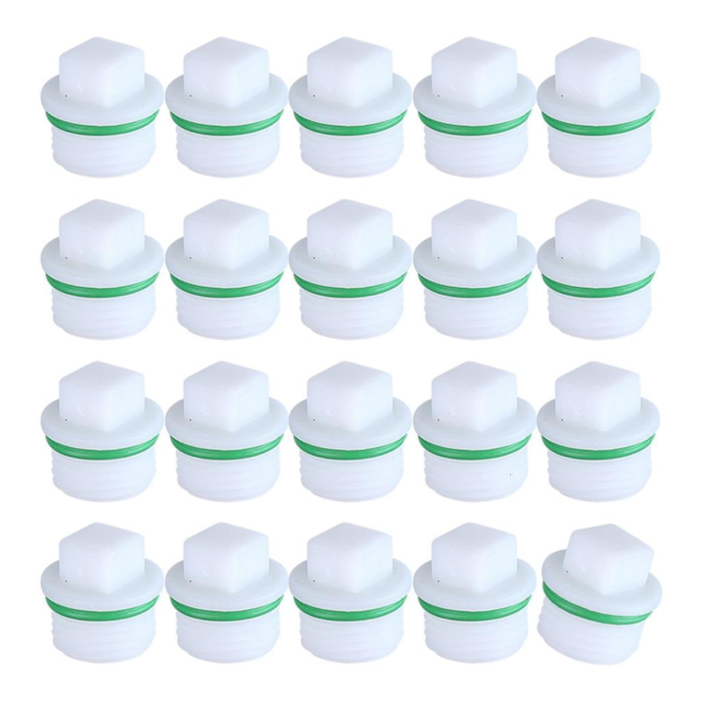Yammee Pack of 20 Plastic Threaded Pipe Caps 4 Inch Size Secure Water ...