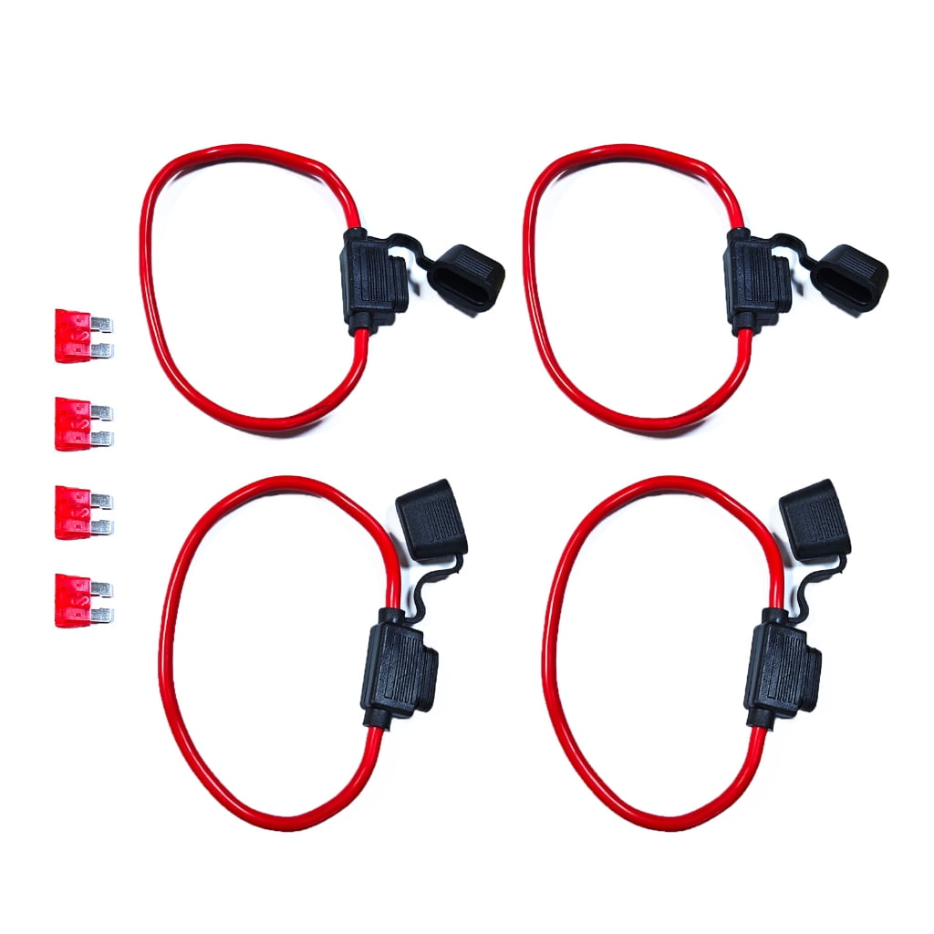 Yammee Pack of 4 Sturdy Brass Inlines Fuses Holders 12V With 40A Fuses ...