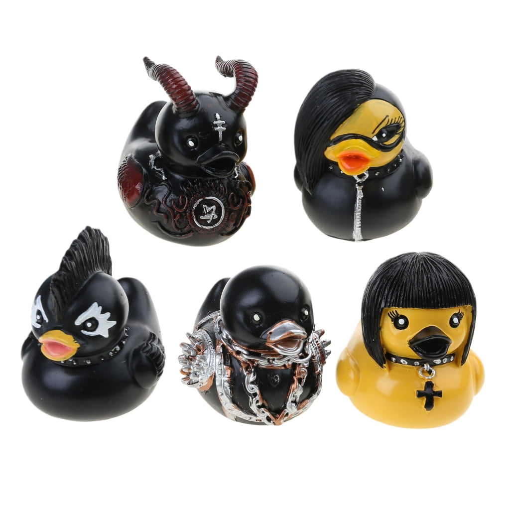 Yammee Personalized Punk Duck Figures Resin Duck Statue Set Goth Decors ...