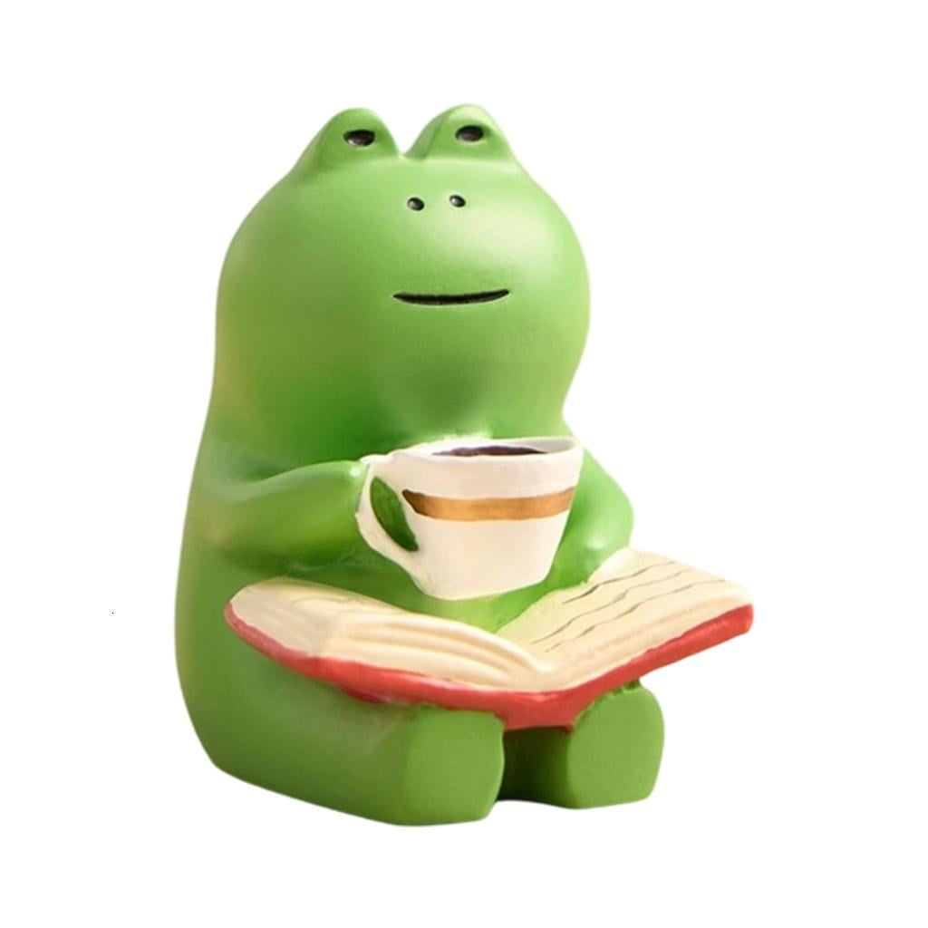 Yammee Resins Coffee Frogs with Rocking Chair Miniature Sculpture ...