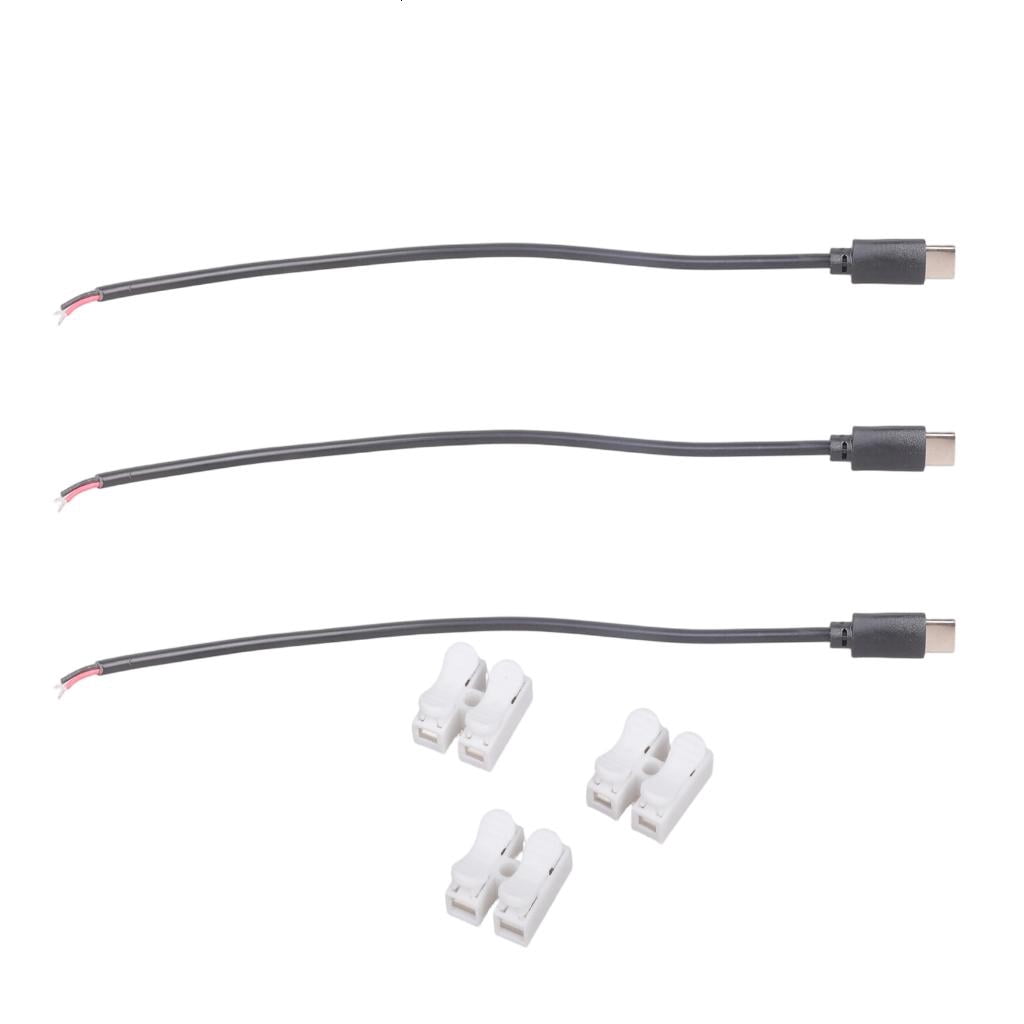 Yammee Right Angle USB C to 2 Pin Bare Wire Open End Wire 90 Degree USB ...