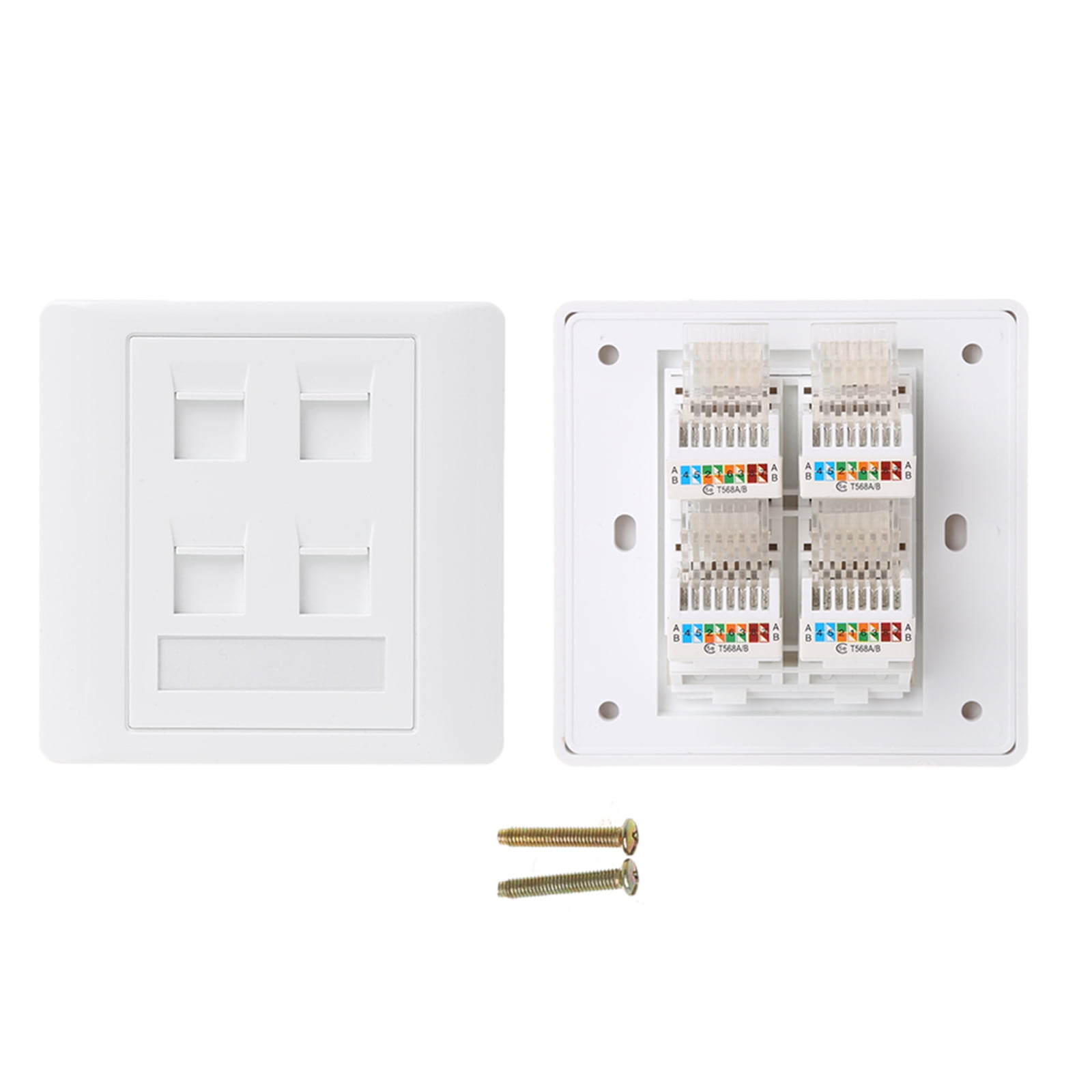 Yammee Rj45 Socket Jack Modular 4 Port cat5e cat6 Keystone White PC ...