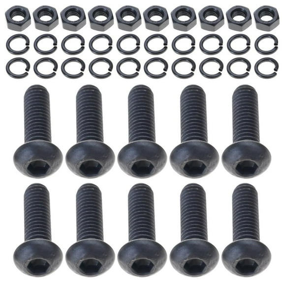 Yammee Round Head Screws Steel Hexagonal sockets Bolts with Nut & Washers Set Machine Equipment ...