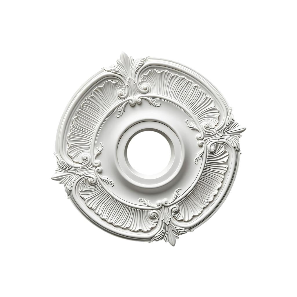 Yammee Round PU Ceiling Medallions Decorative Panel Ceiling Light ...
