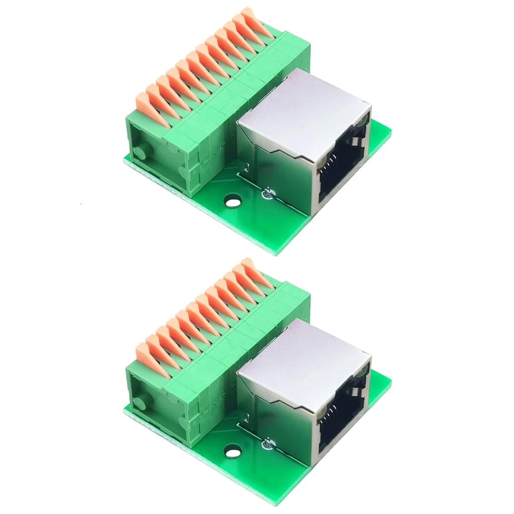 Yammee Screw Terminals RJ45 Female Sockets DIN Rail Adapter With LED ...