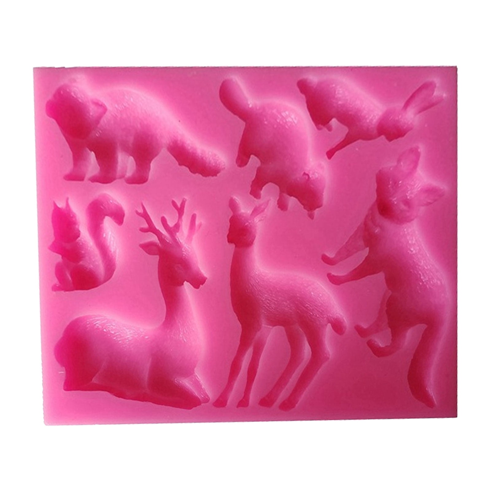 Yammee Silicone Fondant Molds Forest Animals Deer Rabbit Shape Handmade ...