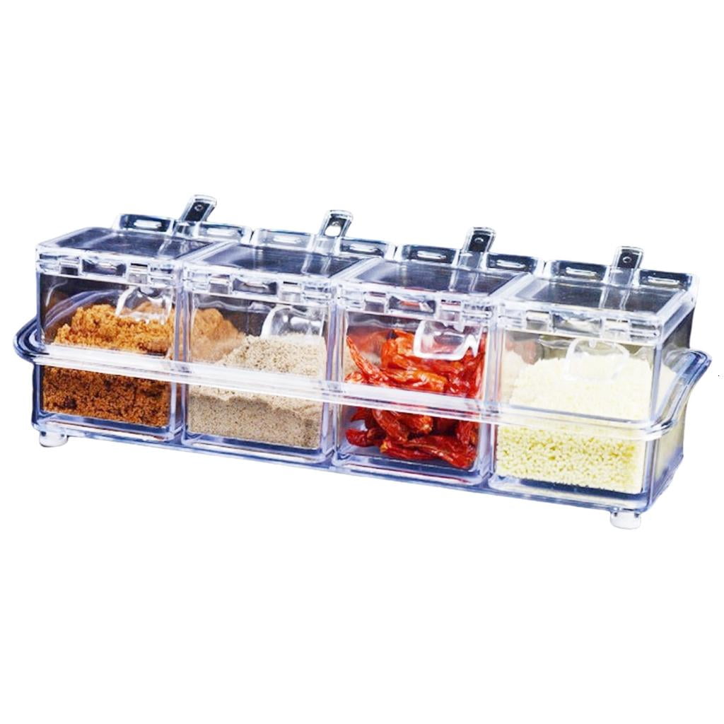 Yammee Space Saving Spices Container Set with Individual Compartments ...