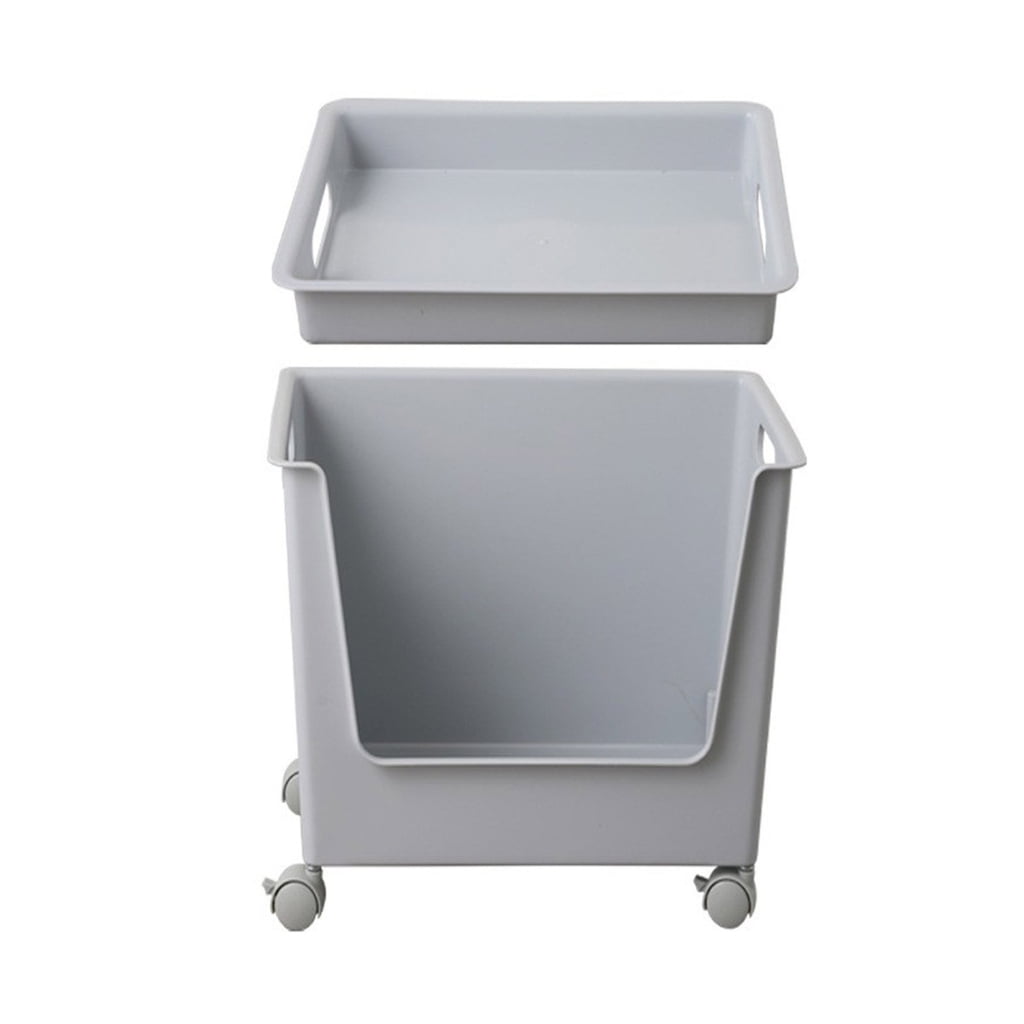 Yammee Space Saving Wheeled Storage Bin Portable Storage Container ...