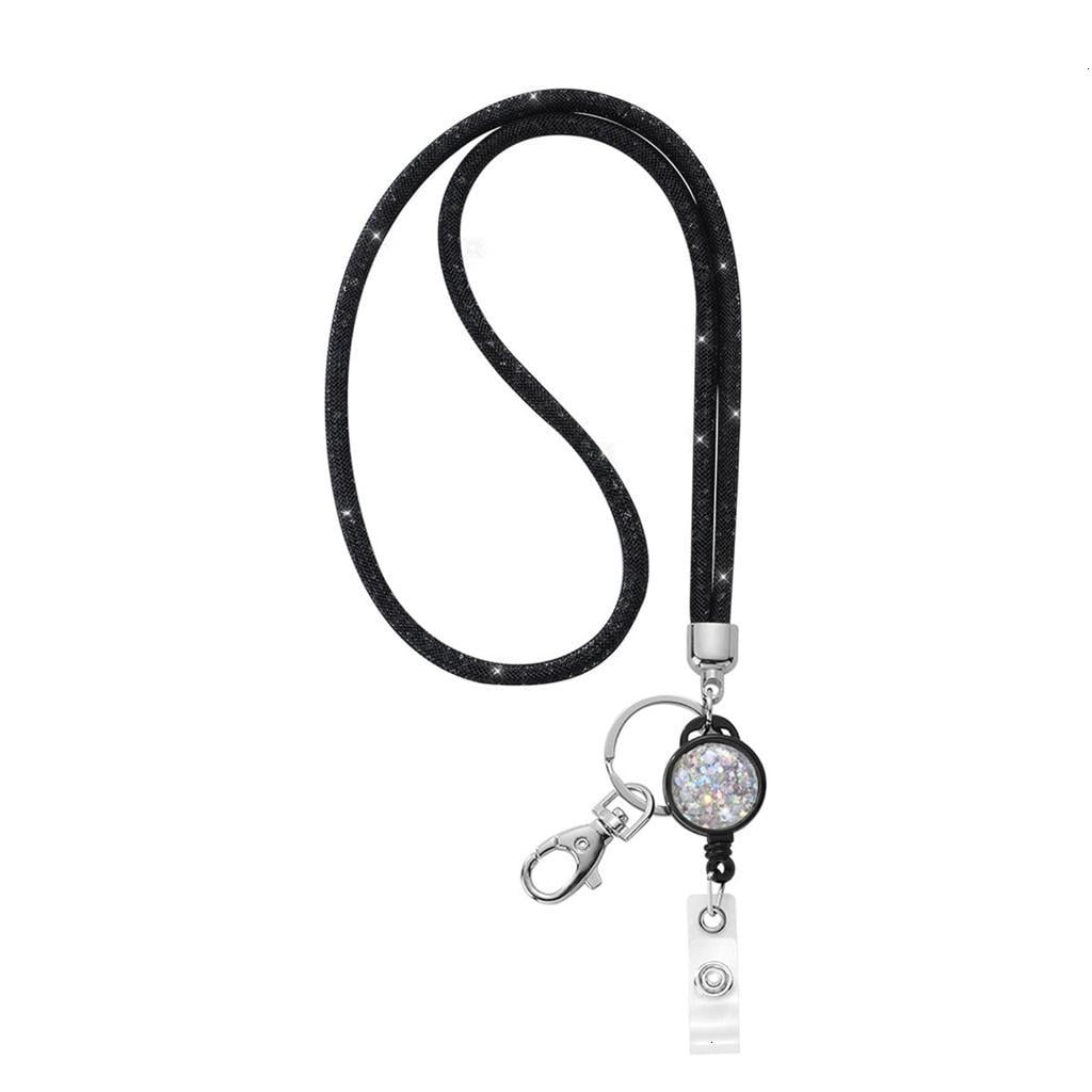 Yammee Sparkling Lanyard For Badge Card Holder and Keys Retractable ...