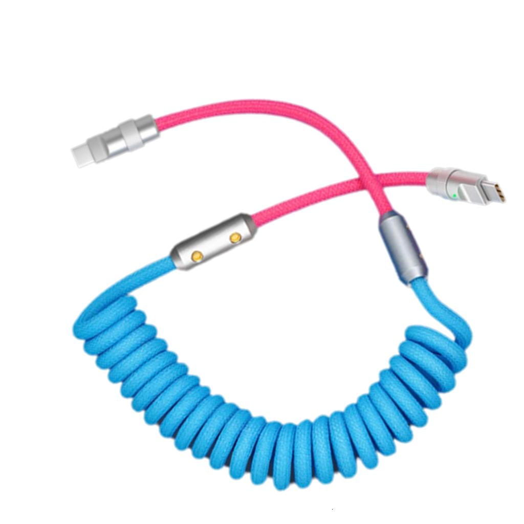 Yammee Spring Coil Data Cable For Type C Devices, 120W Fast Charging ...