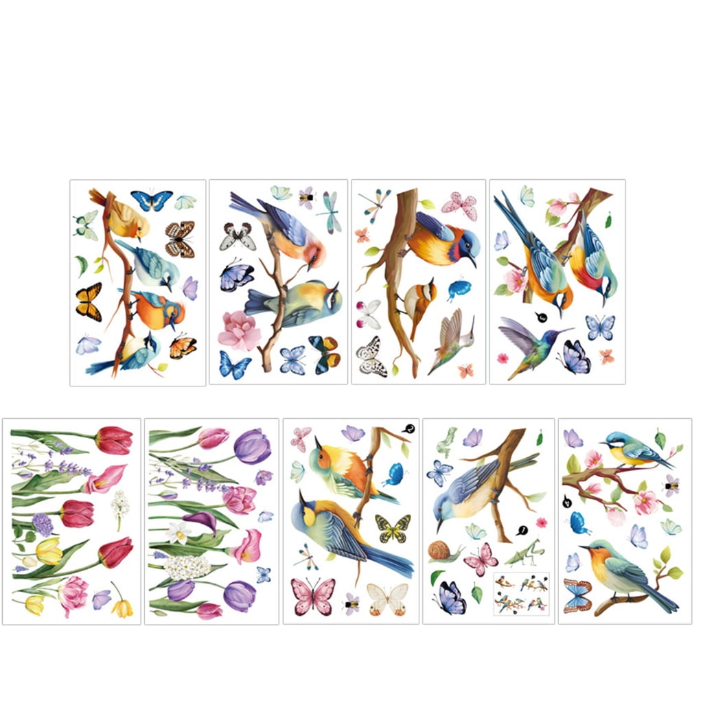 Yammee Springtime Flower Window Cling Decals Home Decorations for Glass ...
