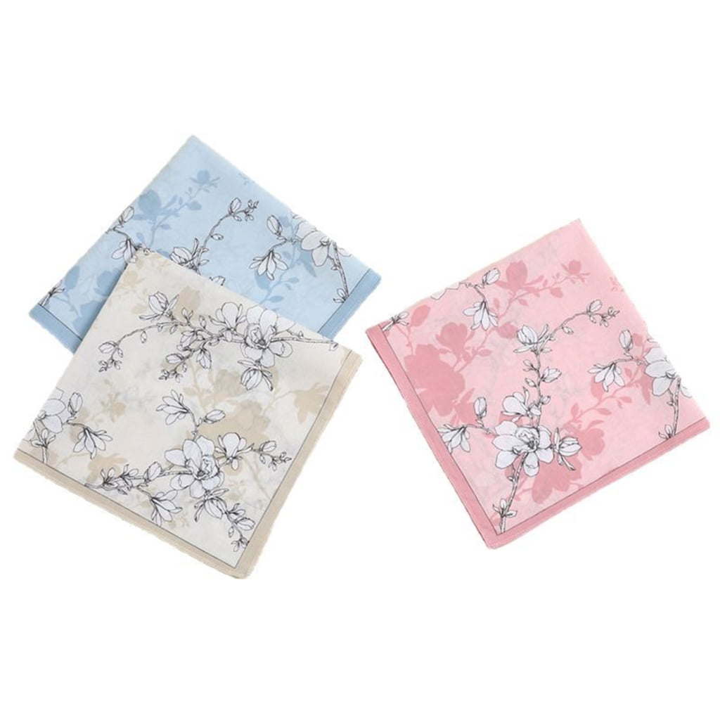 Yammee Square Handkerchief Sweat Bandana Cotton Flower Women Print Face ...