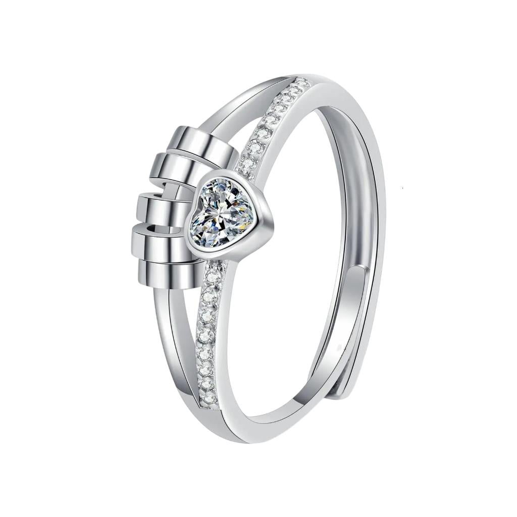 Yammee Sturdy Brass Anxiety Rings 14K Gold Plated Heart Designs with ...