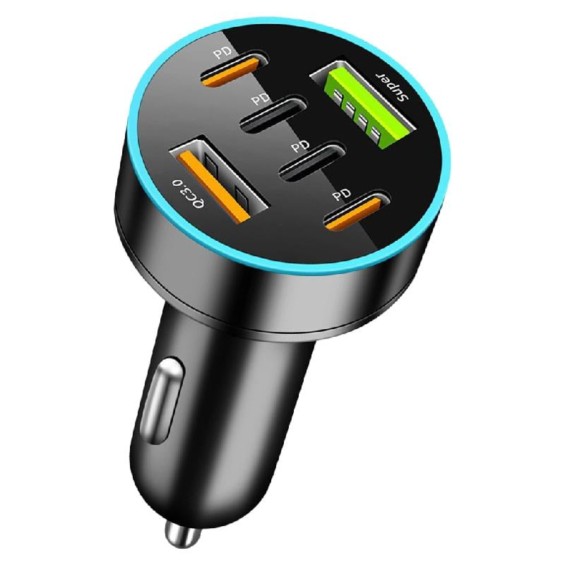 Yammee Super+USB C+3.1A Car Charger Multi Port Car Charging Adapter ...