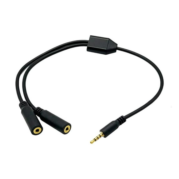 Yammee TRRS 4Pole 2.5mm Y Splitter Cable Gold Plated Plugs Simultaneous ...