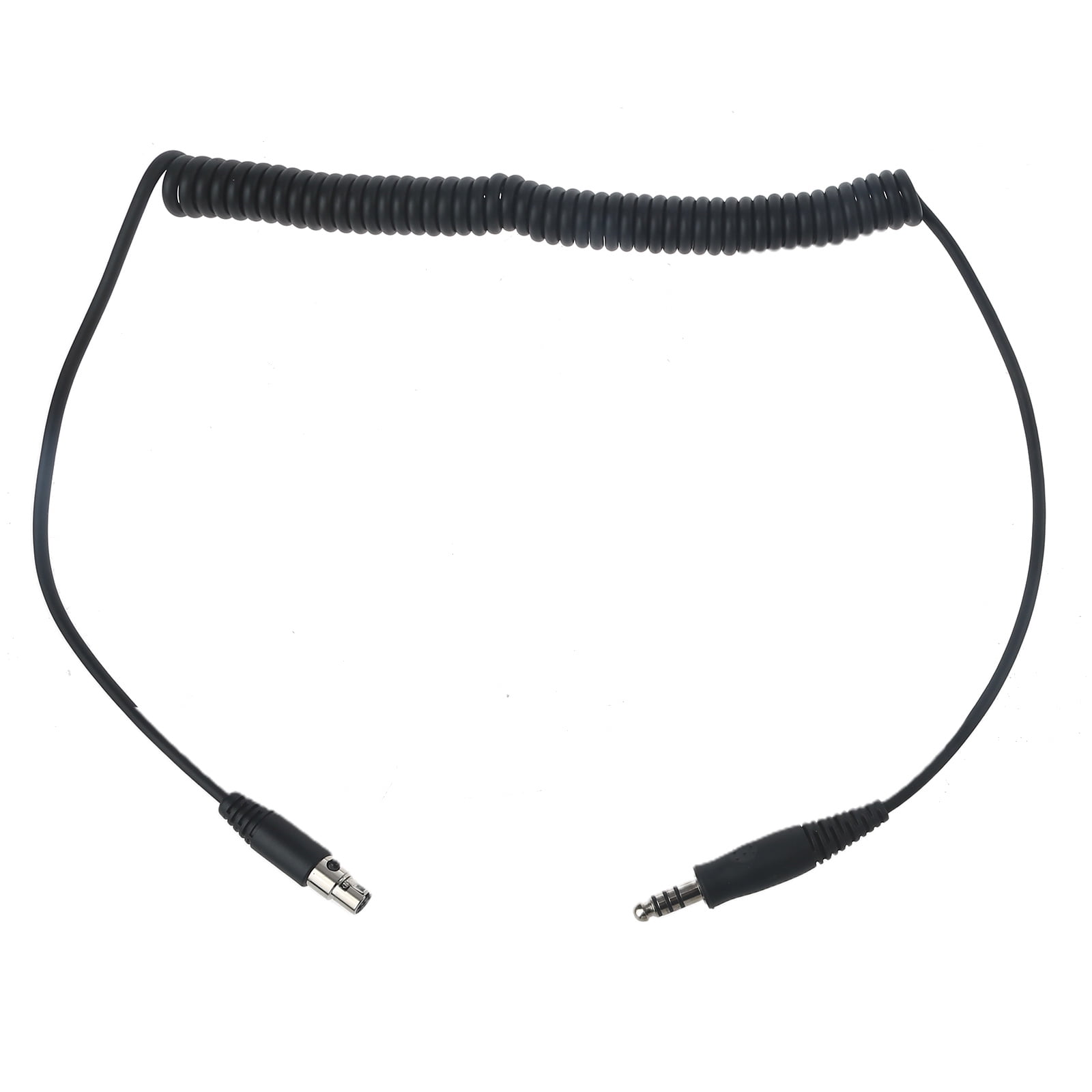 Yammee U174 Plug to Mini XLR5 Coiled Cable Aviation Headset Aux Cord ...