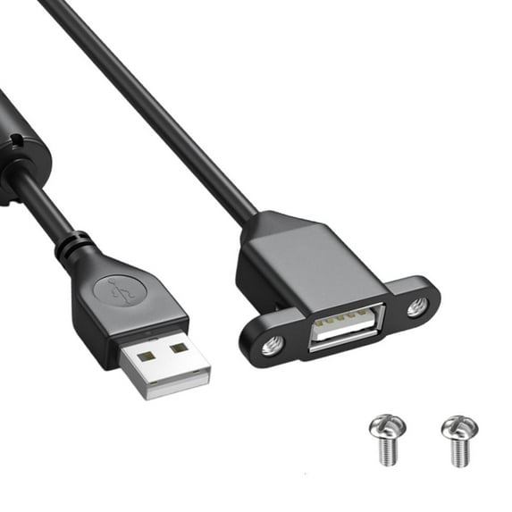Yammee USB 2.0 Cable with Panel Mount Screw Hole Male to Female ...
