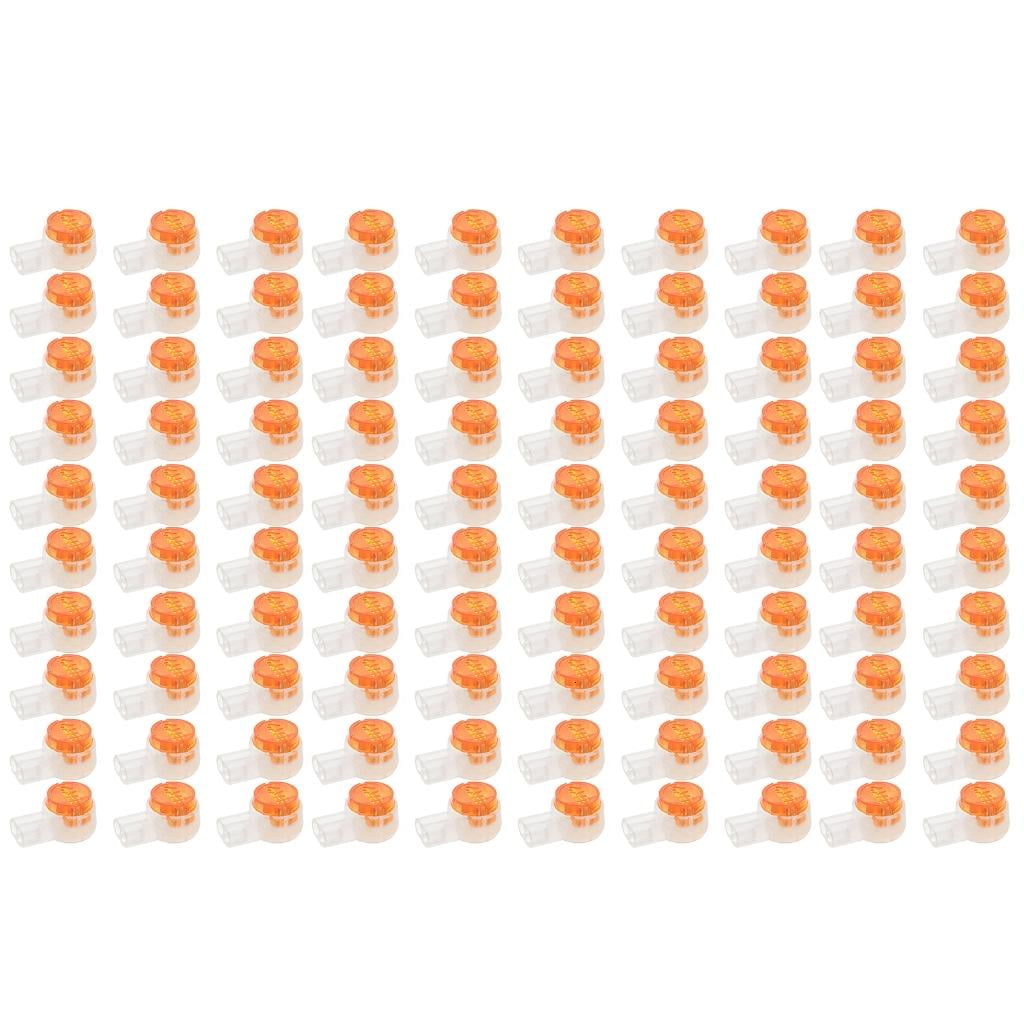 Yammee 100PCS Waterproof Orange Clear Button Telephone Wire Connectors ...